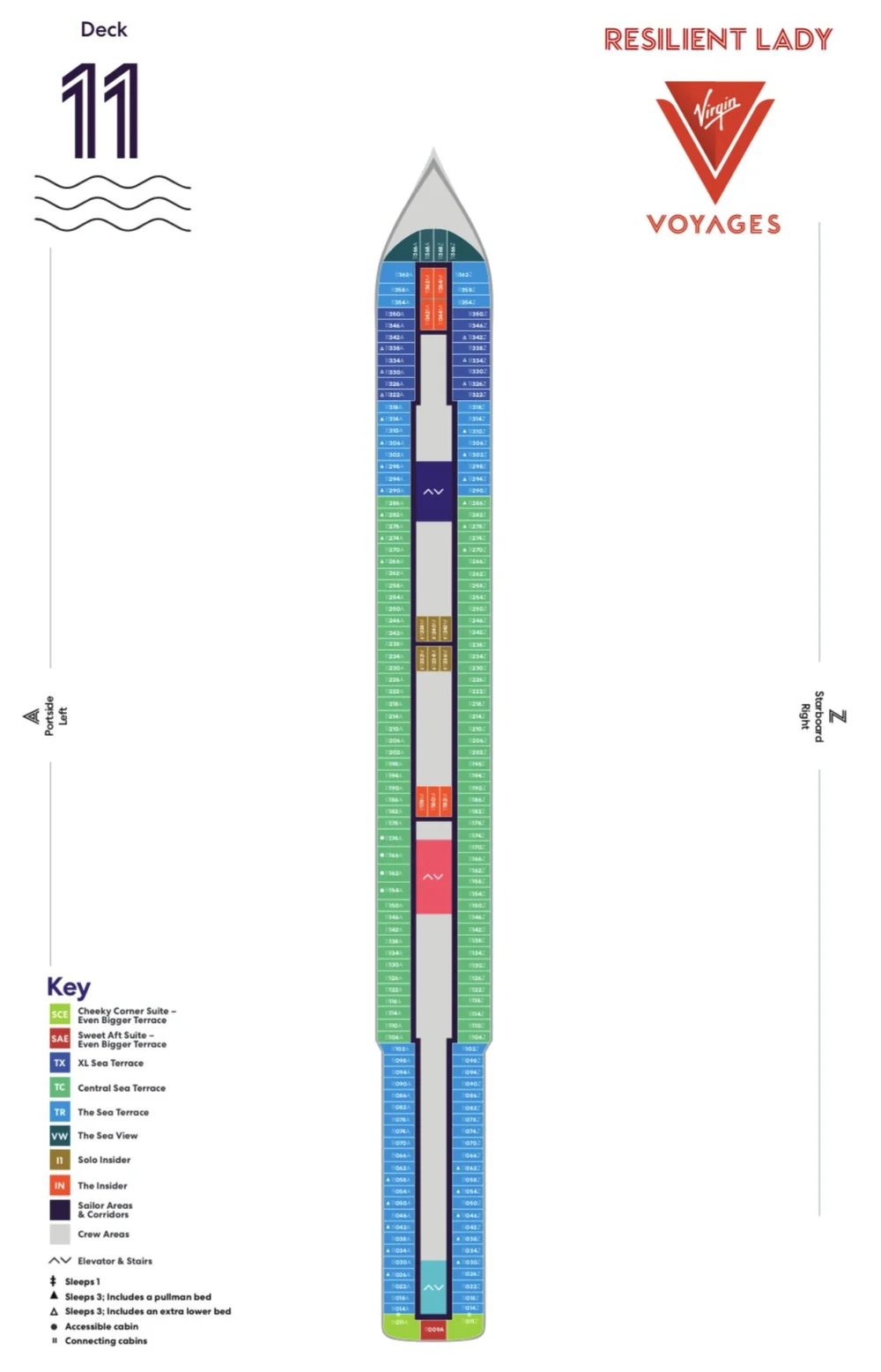 Comprehensive Deck Plans For Virgin Voyages Resilient Lady 2025/2026 ...