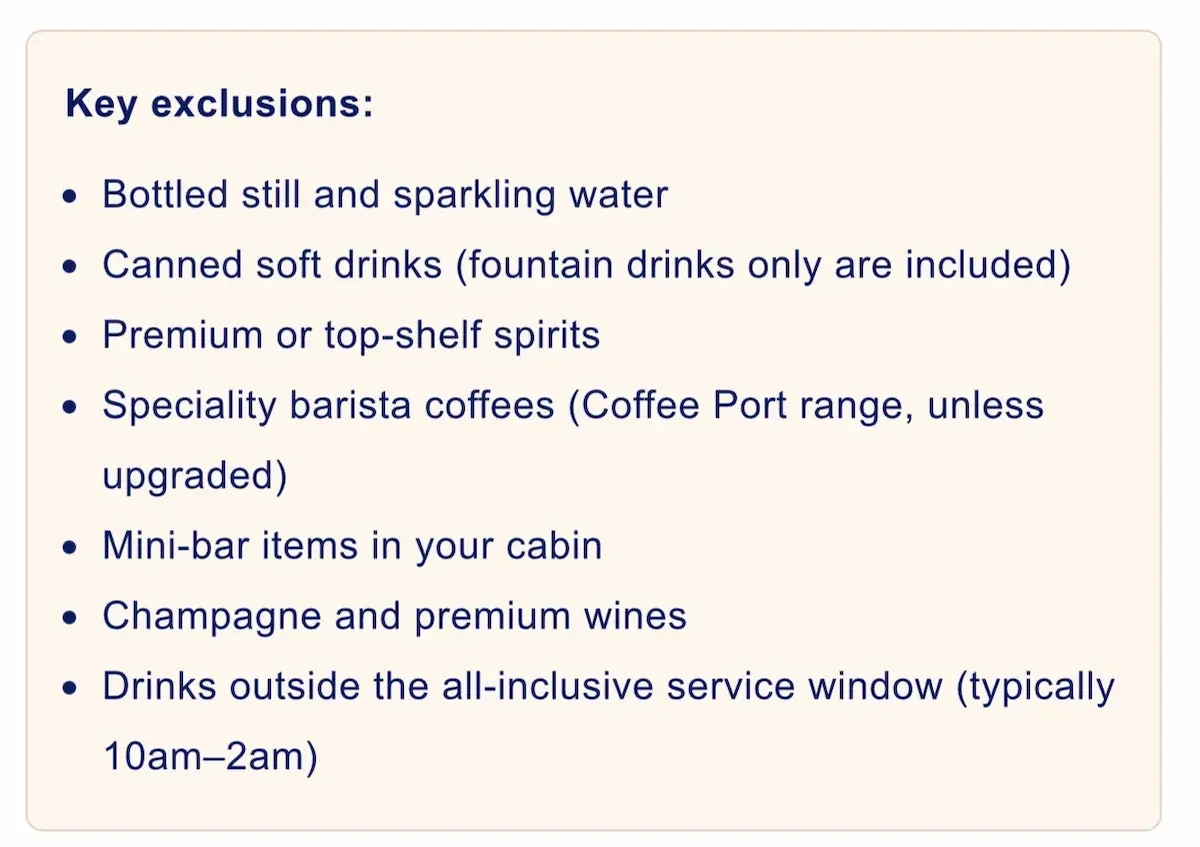 Marella Cruises Drinks List 2026/2027: What’s Included in Standard All ...