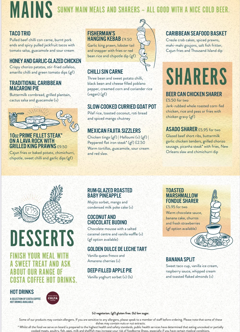 P&O Cruise Beach House Menus — Cruise Lowdown