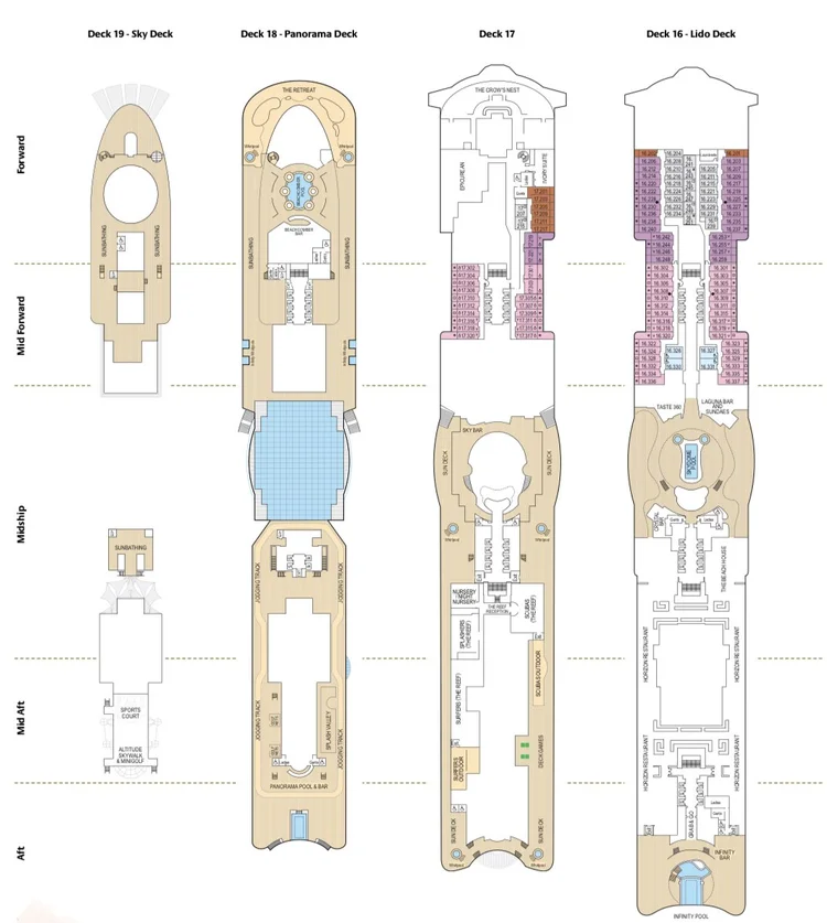 P&O Cruises Arvia Deck Plans - Where’s My Cabin? — Cruise Lowdown
