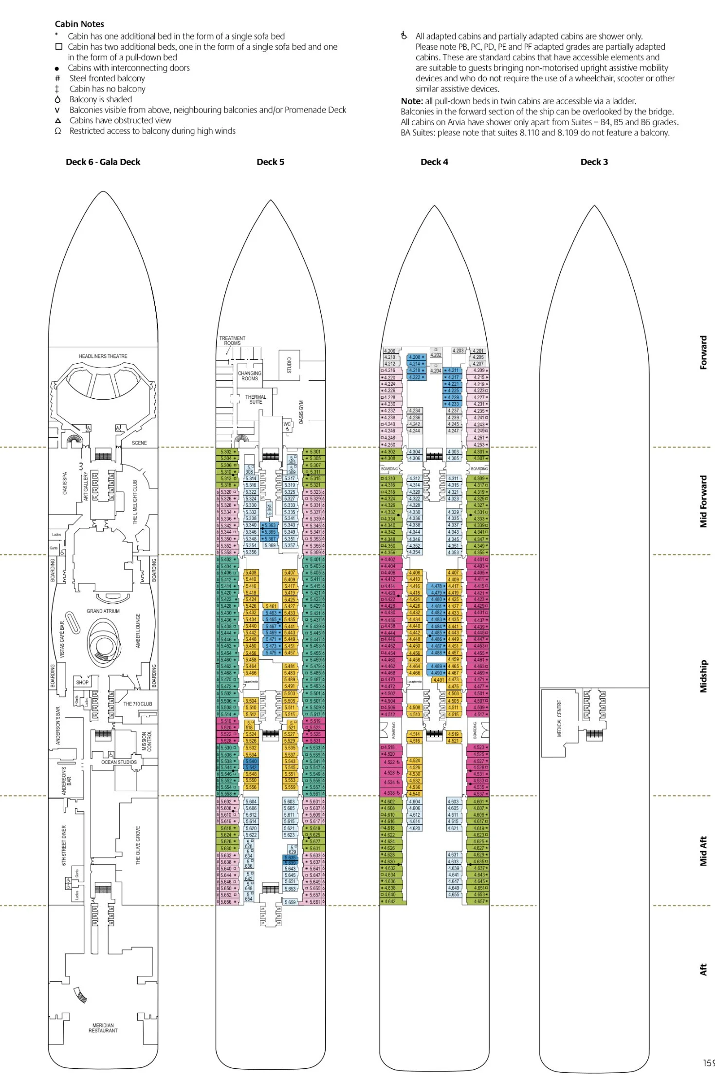 P&O Cruises Arvia Deck Plans - Where’s My Cabin? — Cruise Lowdown