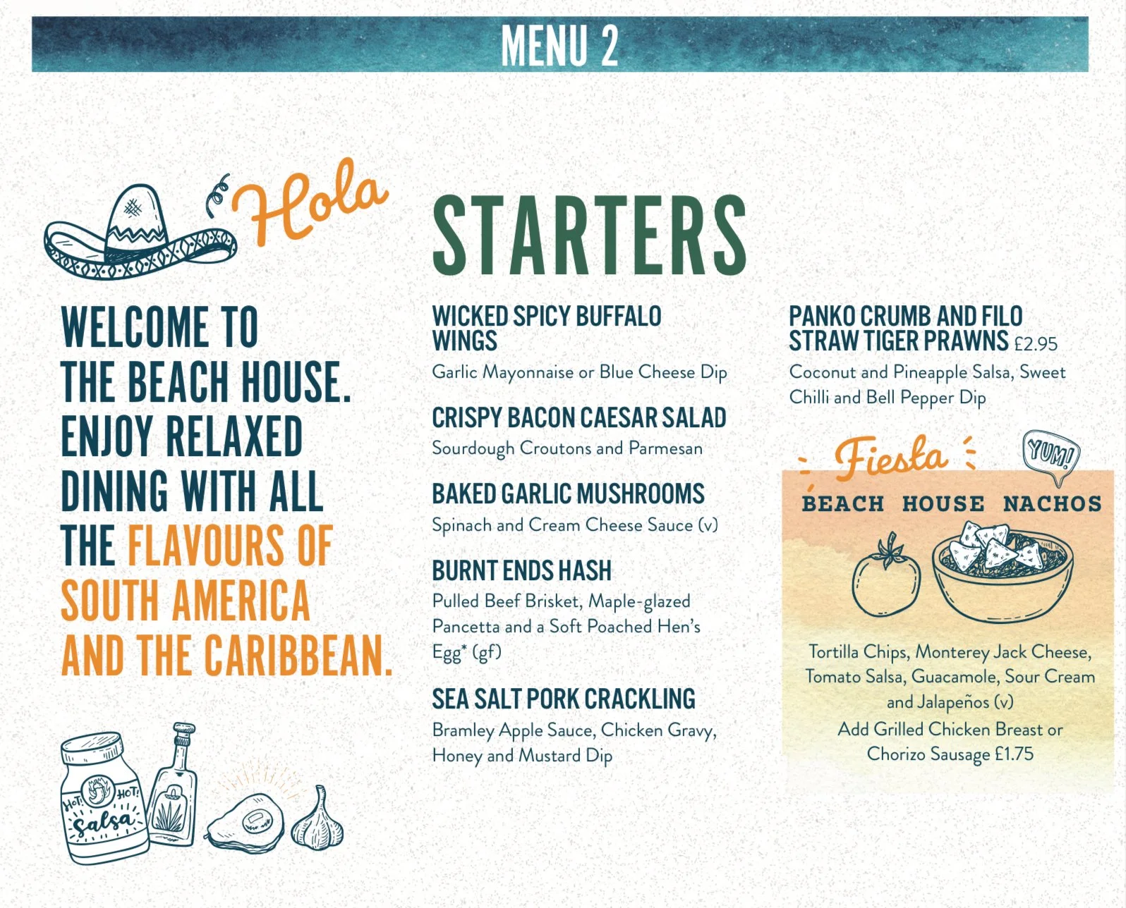 P&O Cruise Beach House Menus — Cruise Lowdown