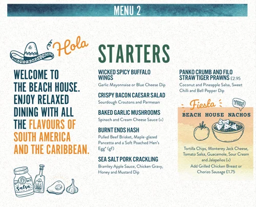 P&O Cruise Beach House Menus — Cruise Lowdown