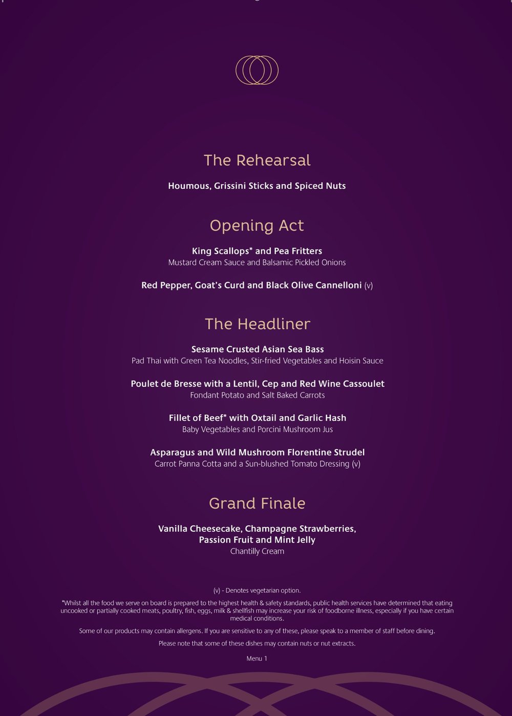 P&O Cruises Limelight Club Menus — Cruise Lowdown