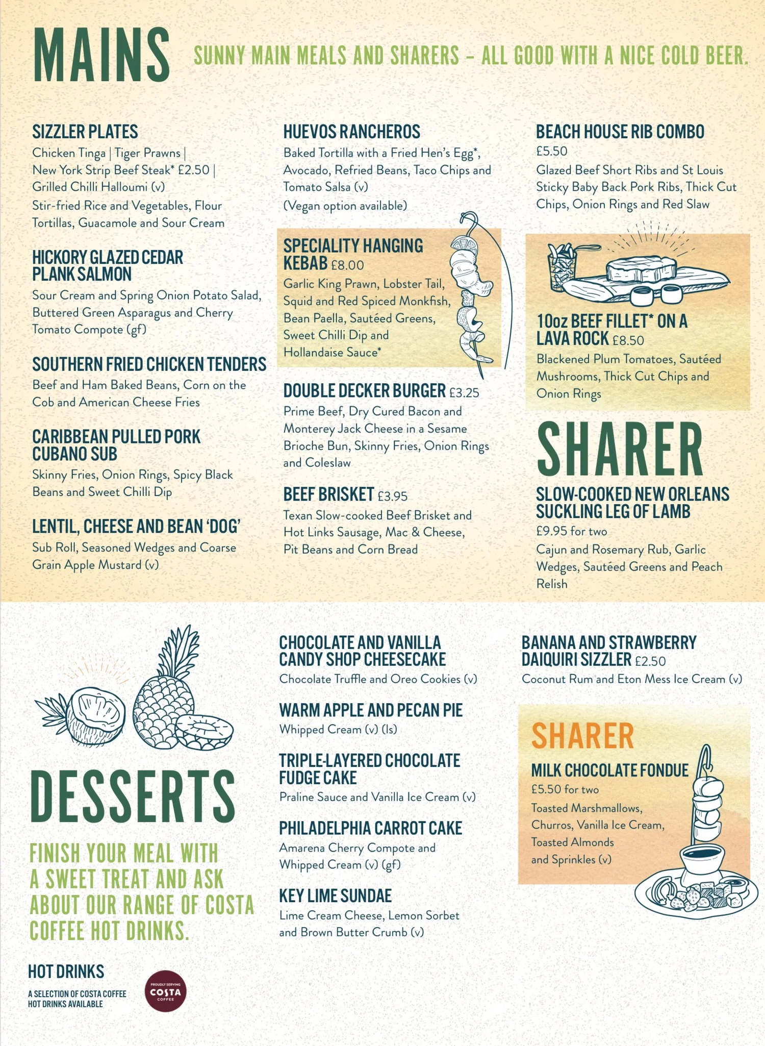 P&O Cruise Beach House Menus — Cruise Lowdown