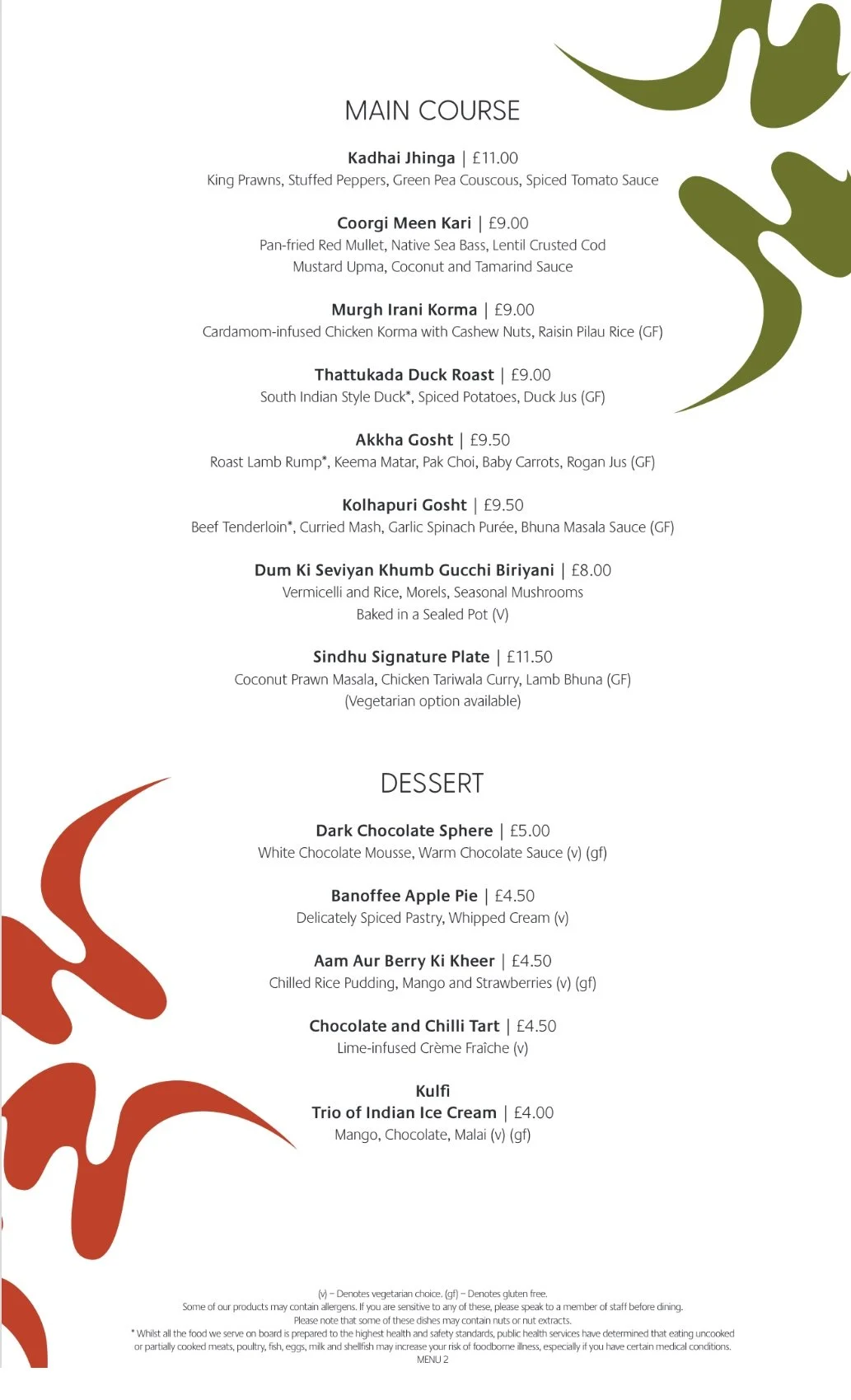 P&O Cruises Sindhu Speciality Restaurant 2025/26 - With Menus & Review — Cruise Lowdown