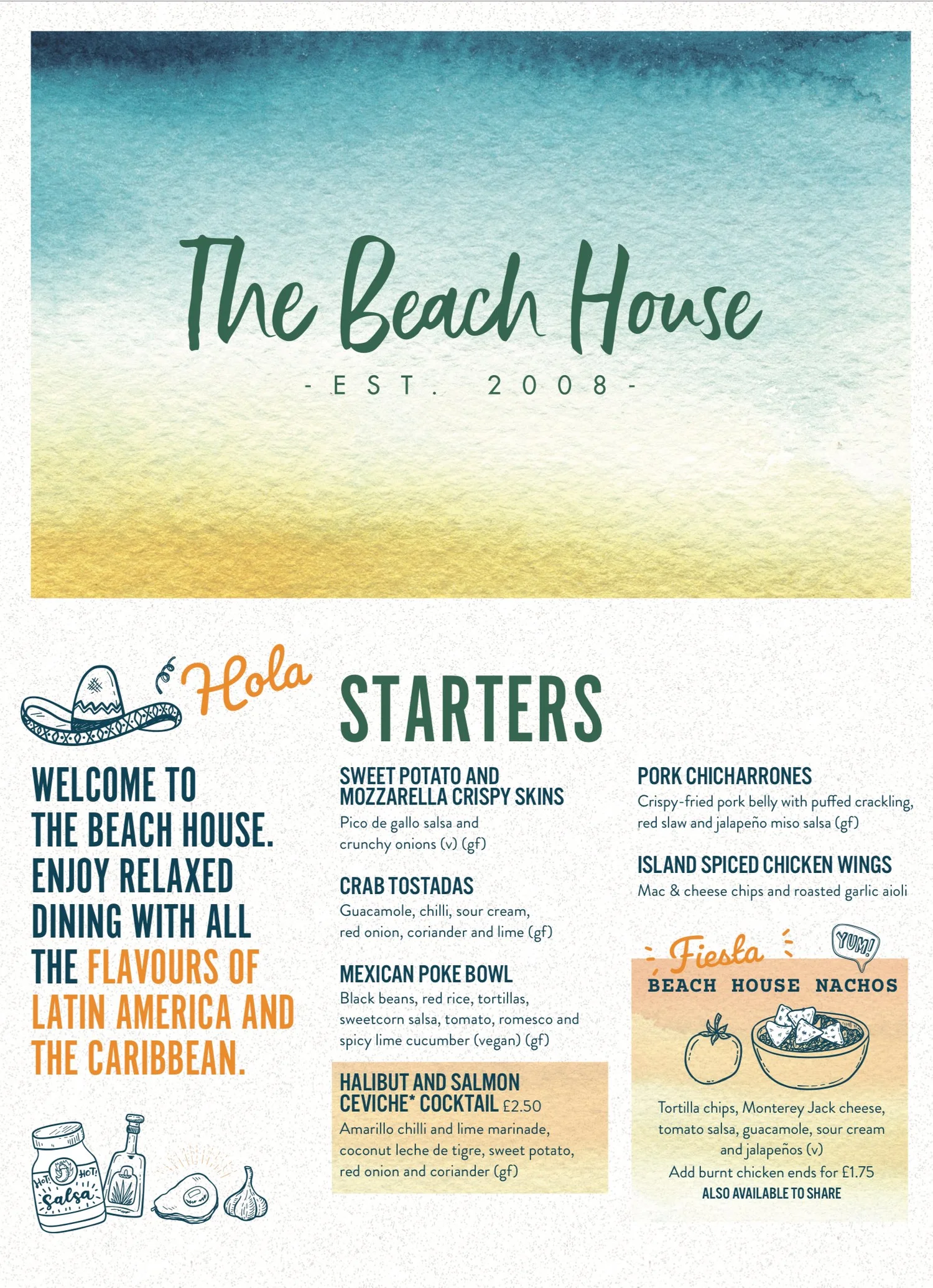 P&O Cruise Beach House Menus — Cruise Lowdown