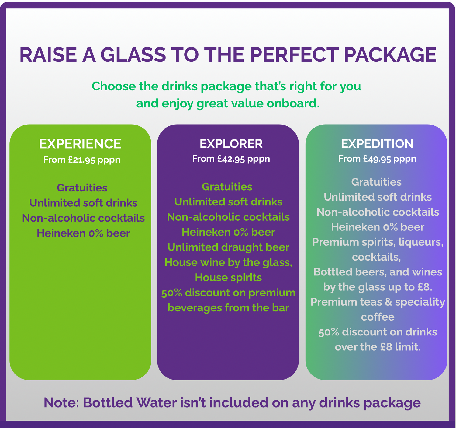 Ambassador Cruises Drinks Packages 2025/2026: Prices, Menu & Calculator ...