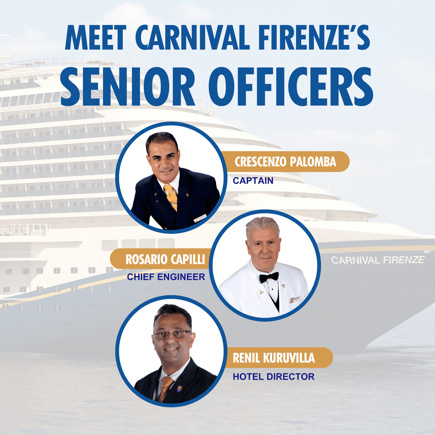 Introducing Carnival Firenze Leadership Team — Cruise Lowdown