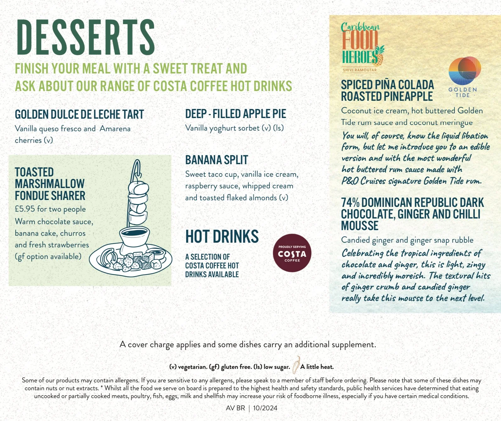 P&O Cruise Beach House Menus — Cruise Lowdown