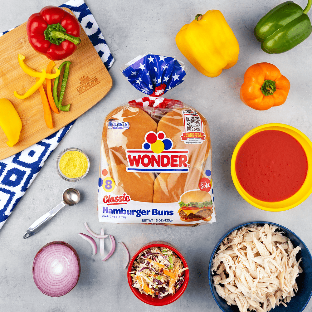 Shredded Chicken Sandwich — Wonder bread
