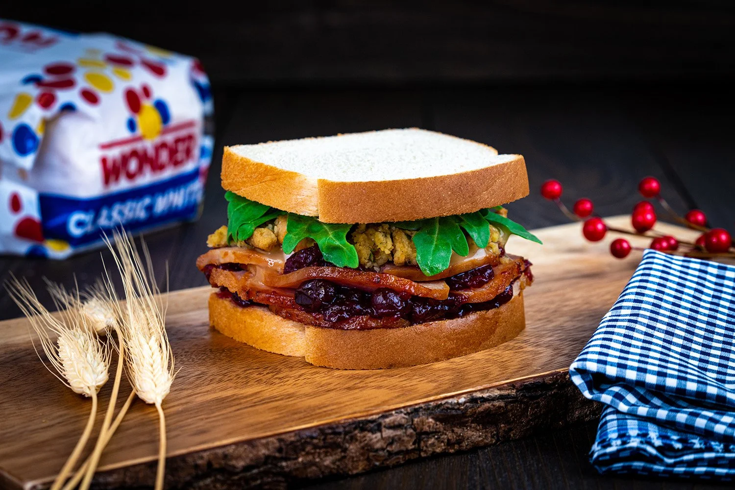 Leftover Thanksgiving Sandwich — Wonder bread