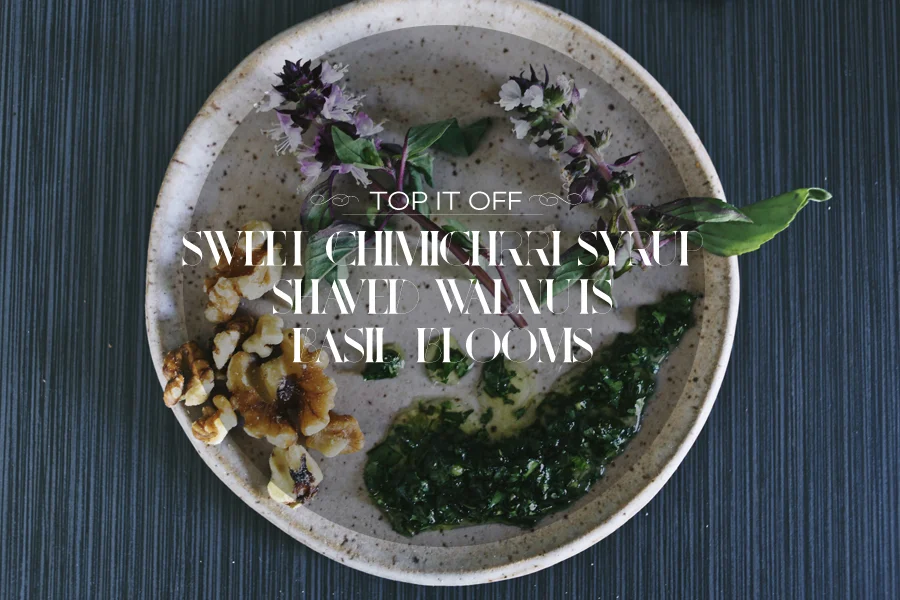 Walnut Mustard Ice Cream With Sweet Chimichurri Syrup — DINE X DESIGN