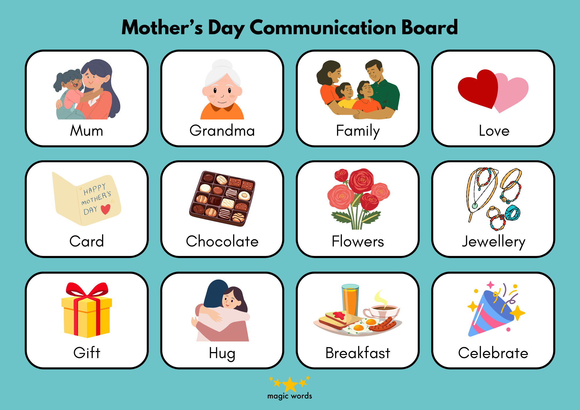 Magic Words - Mother's Day Communication Board