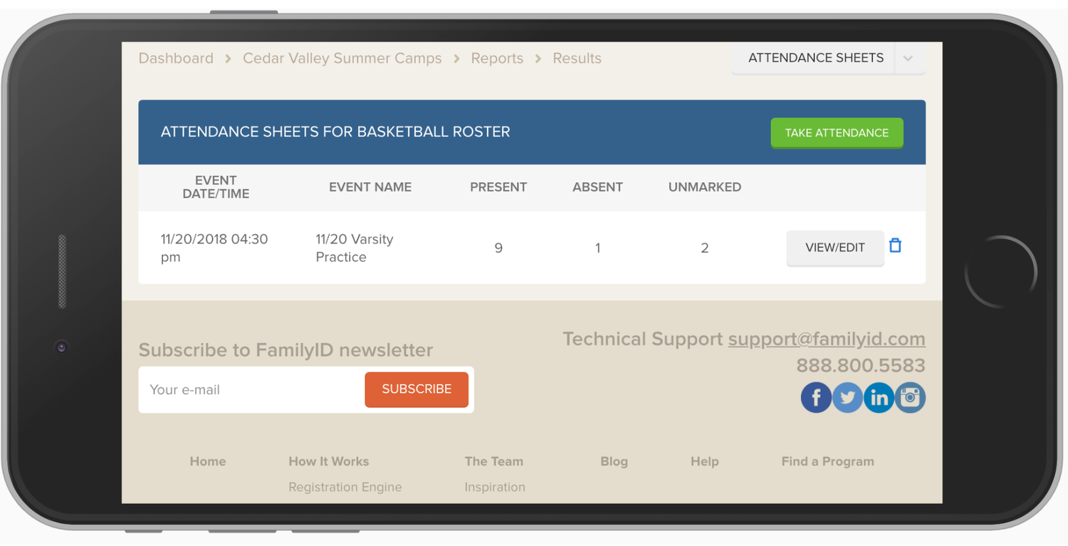 Online attendance tracking is now available on FamilyID. — Arbiter ...