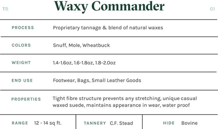 C.F. Stead Waxy Commander Leather | The Tannery Row | Leather Distributor