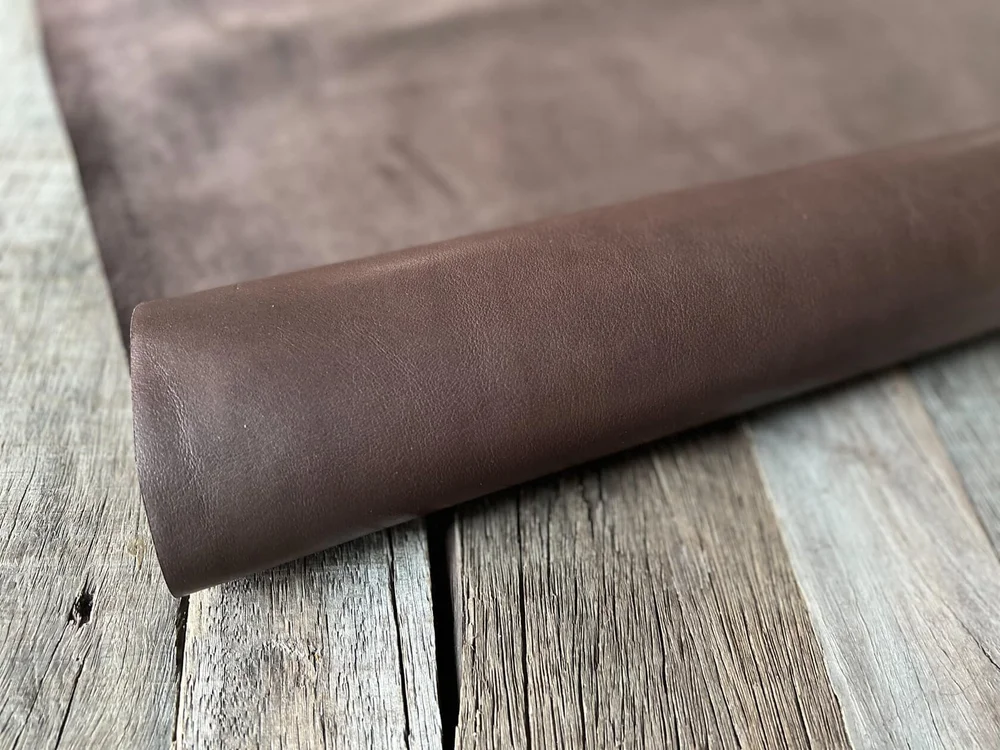 Dark Brown Distressed Leather Hides