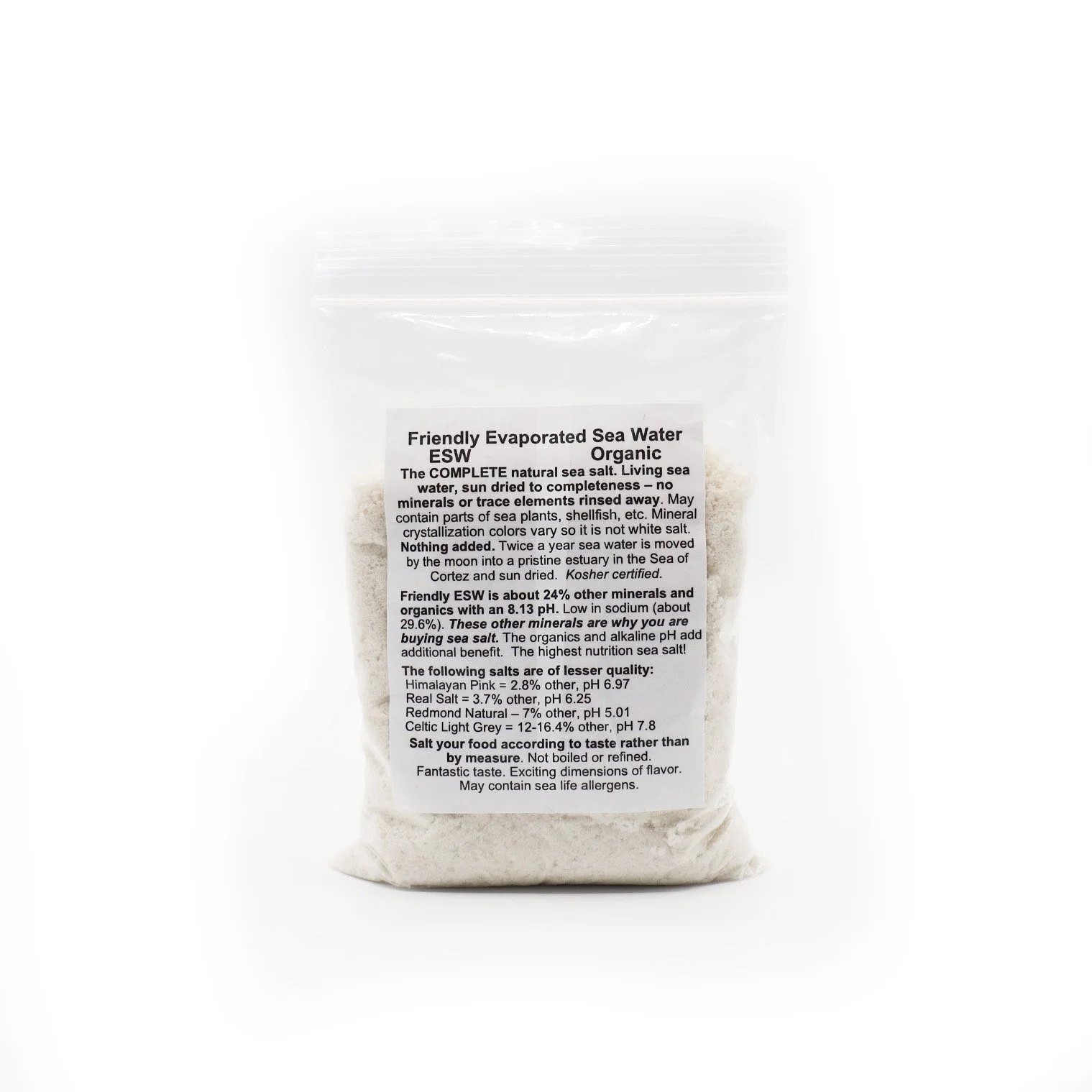 Highest Mineral Organic Sea Salt in the World (1lb bag)