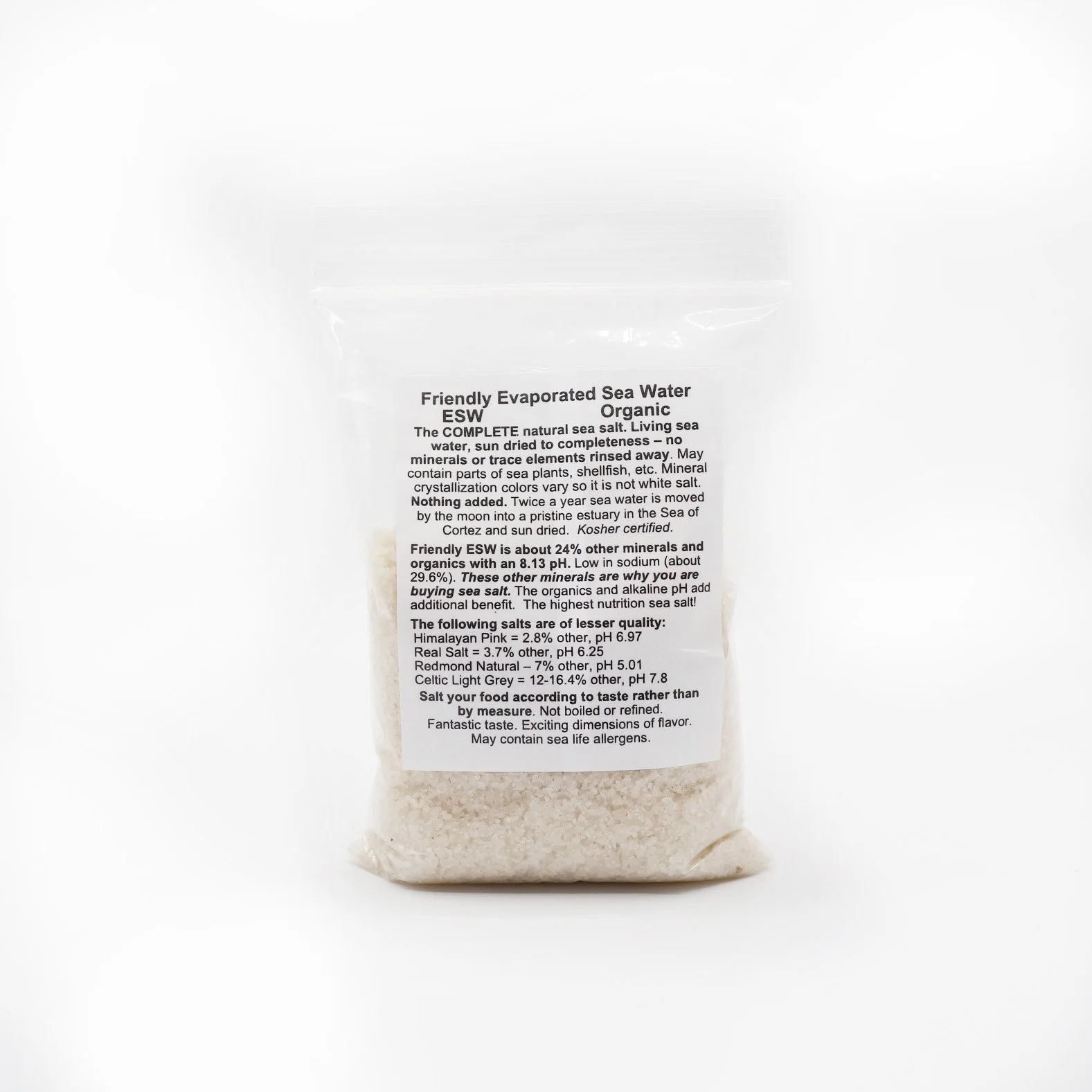 Highest Mineral Organic Sea Salt in the World (1lb bag)