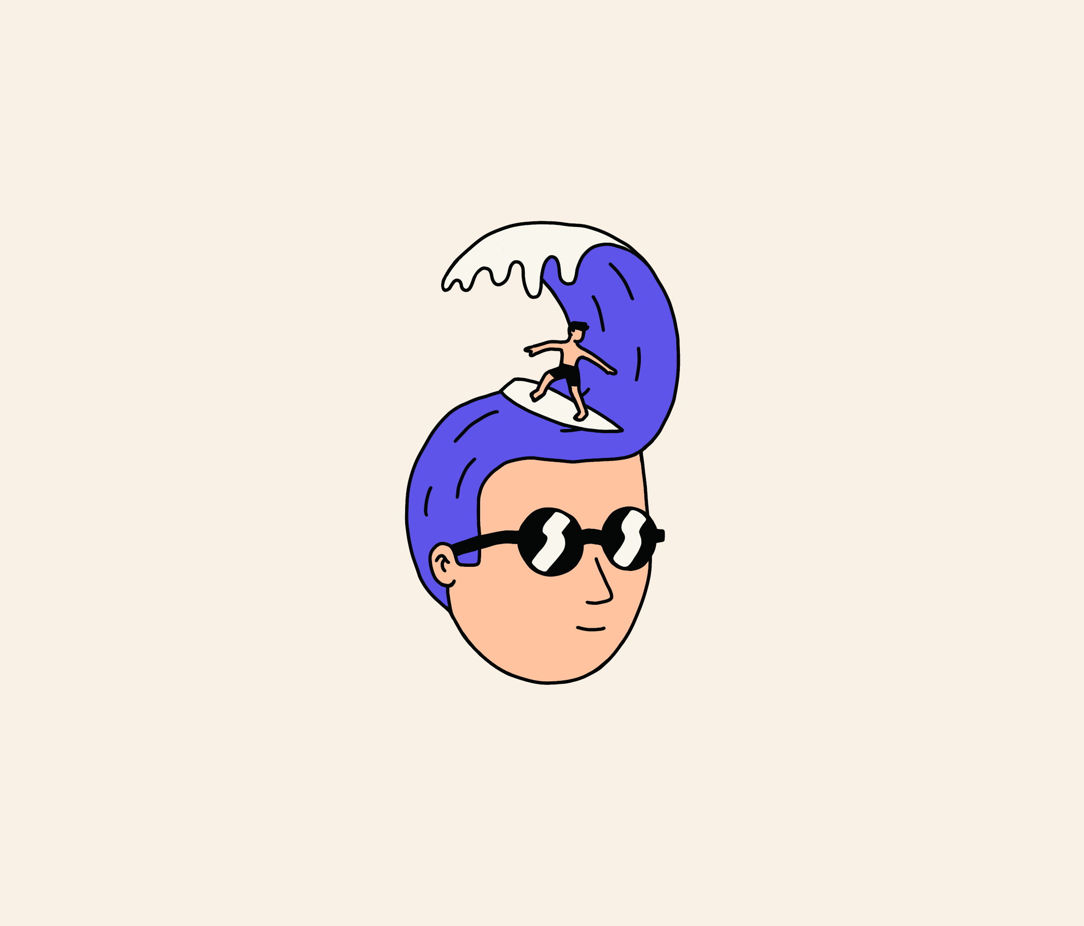 Hair Wave GIF — John Larigakis | Illustrator / Animator