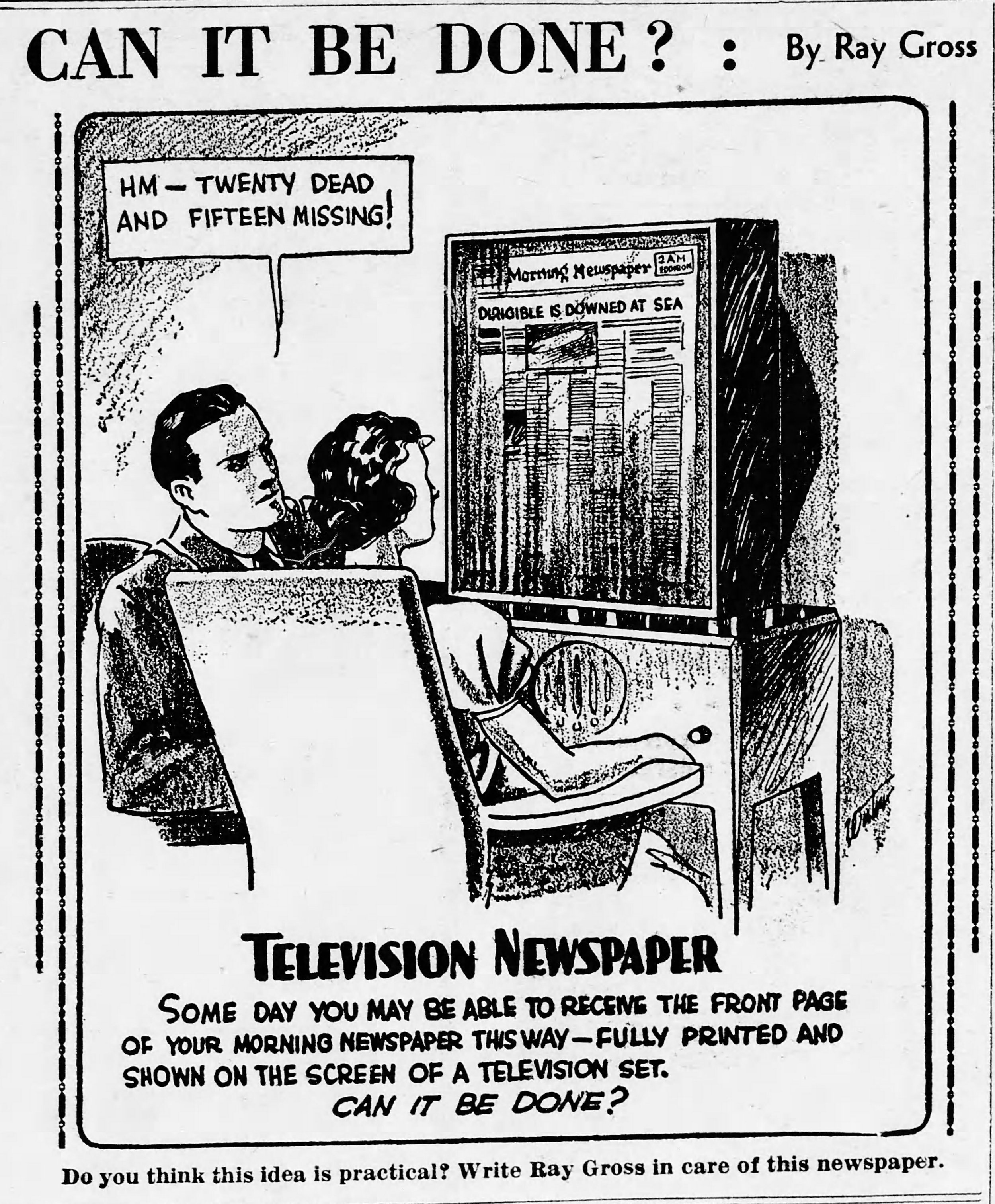 This 'Television Newspaper' Was Predicted Decades Before TV Would Go ...
