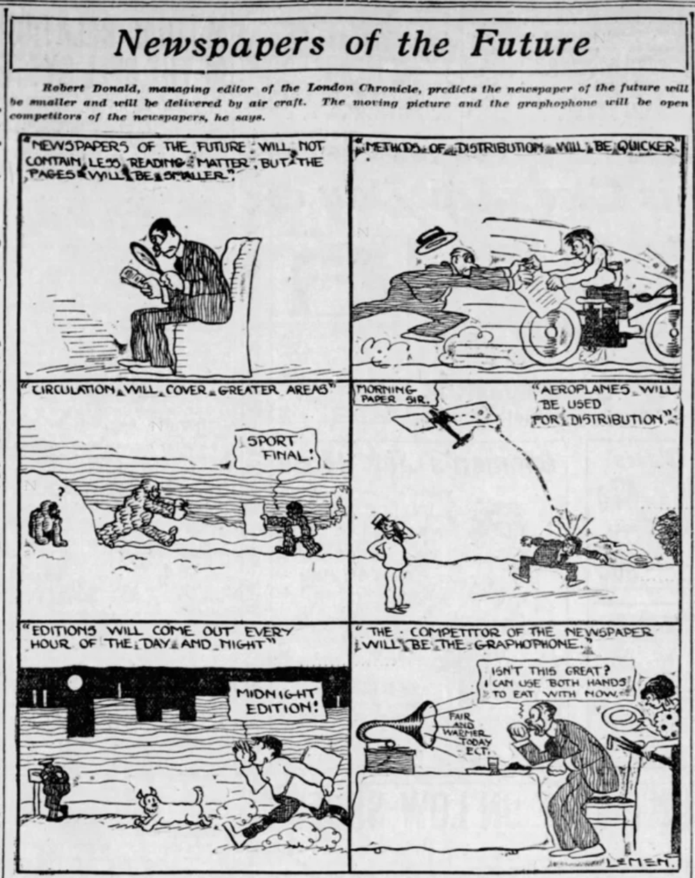 Comic From 1913 Predicted Innovations for Newspapers of the Future ...