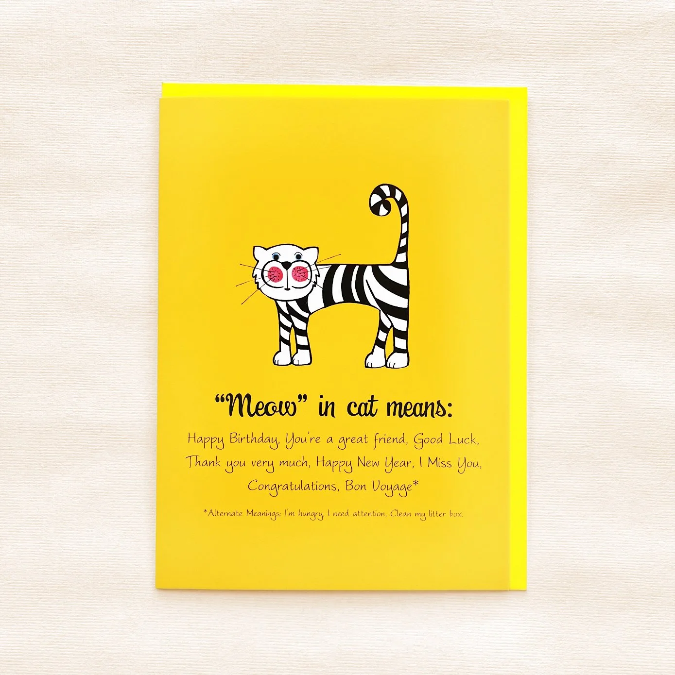 Meow All Purpose Cat Card — Divertido