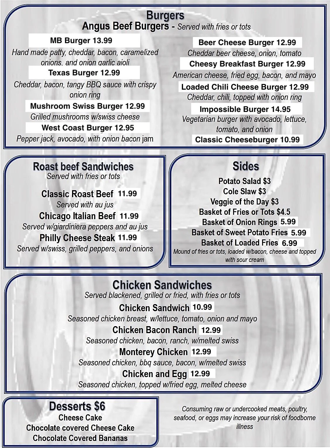 Monkey Menu — CLICK TO DONATE TO STAFF