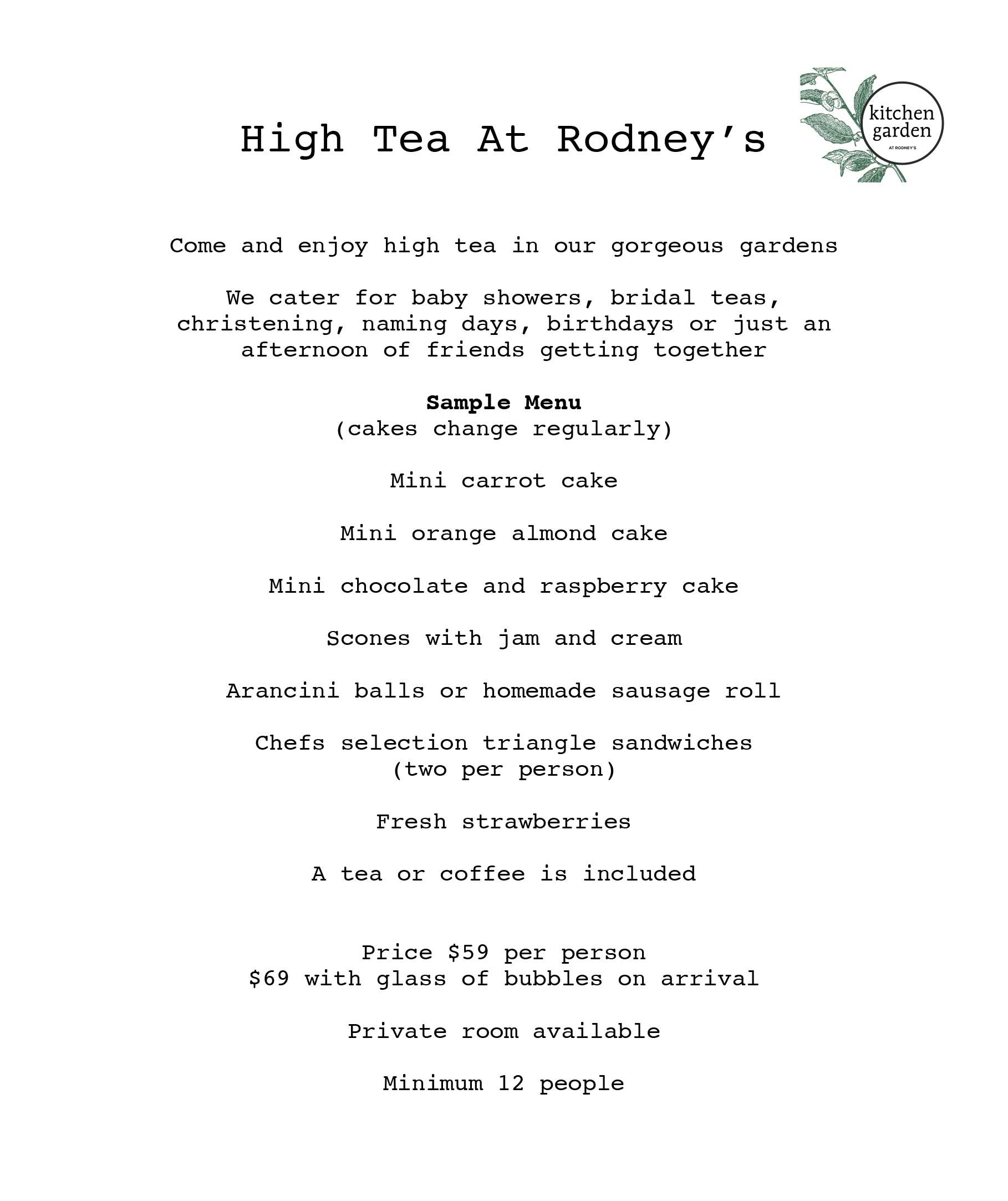 High Tea Menu Pialligo Cafe High Tea Menu Pialligo Cafe