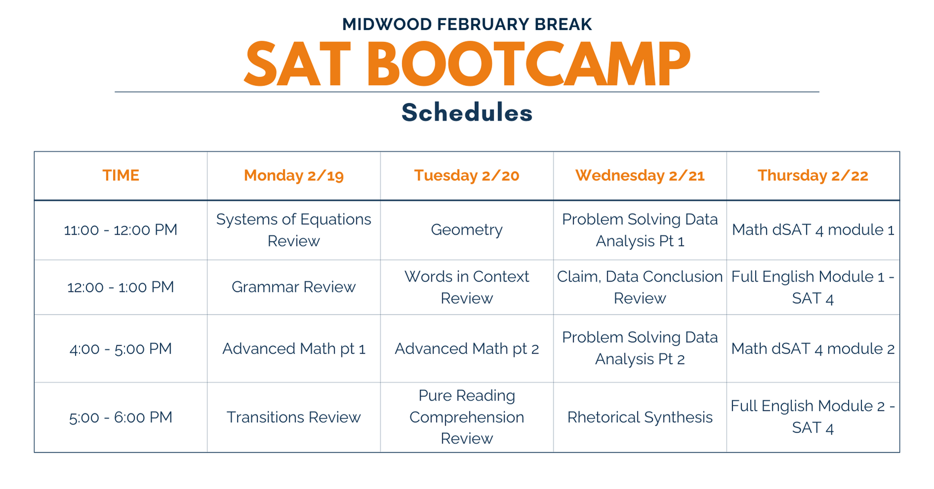Midwood SAT Bootcamp — Wagner Prep