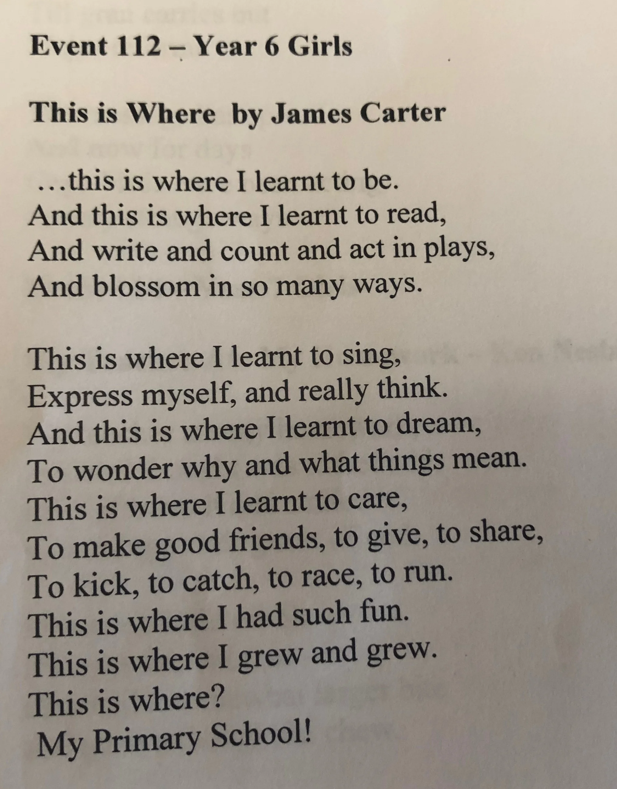 Feis Poems 2019 — St Joseph's P.S. Drumquin