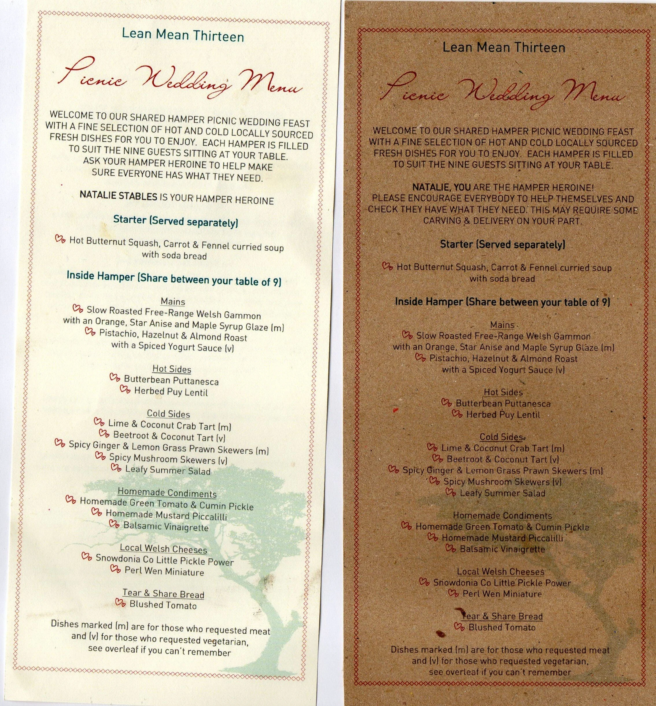 Hamper Menu — Purple Carrot Catering