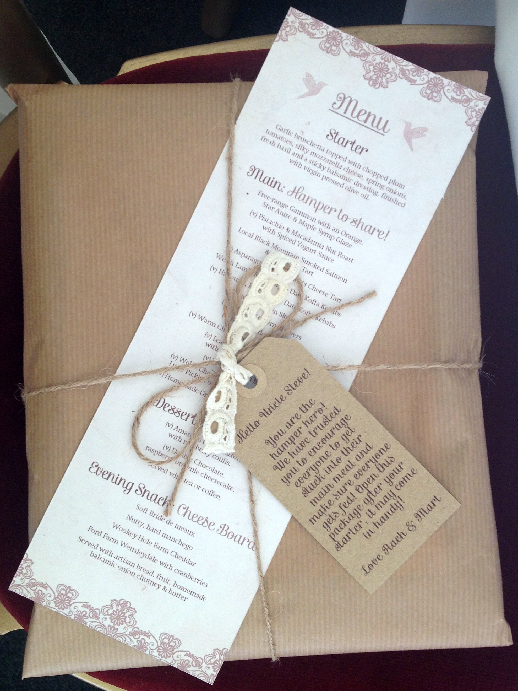 Hamper Menu — Purple Carrot Catering