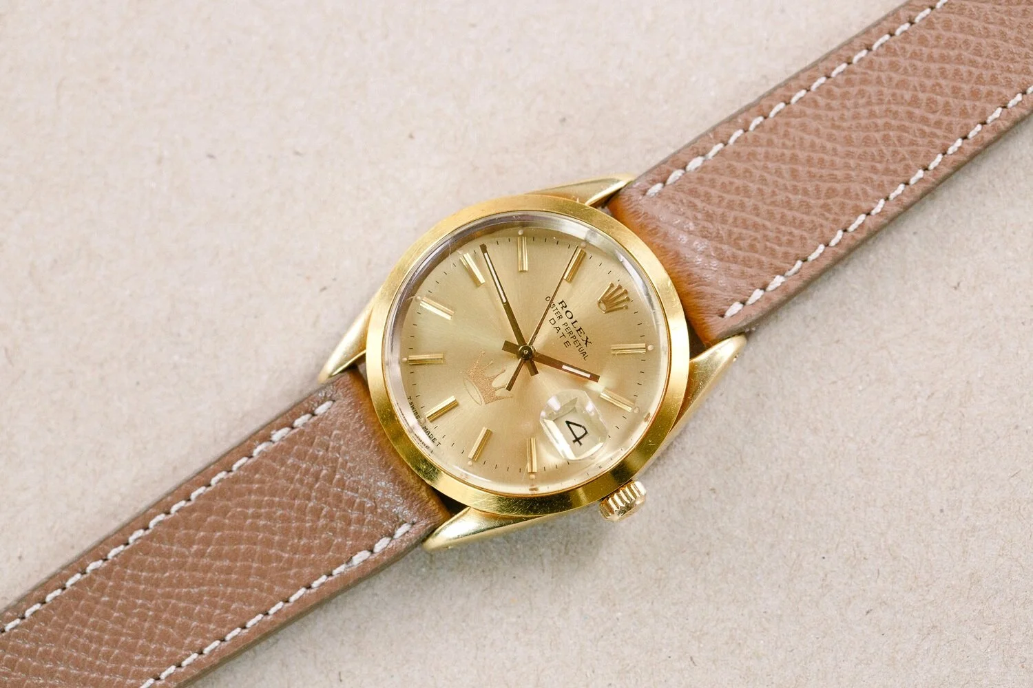 ROLEX Date 15505 Hallmark Cards Crown Logo dial - Gold Capped - Rare ...