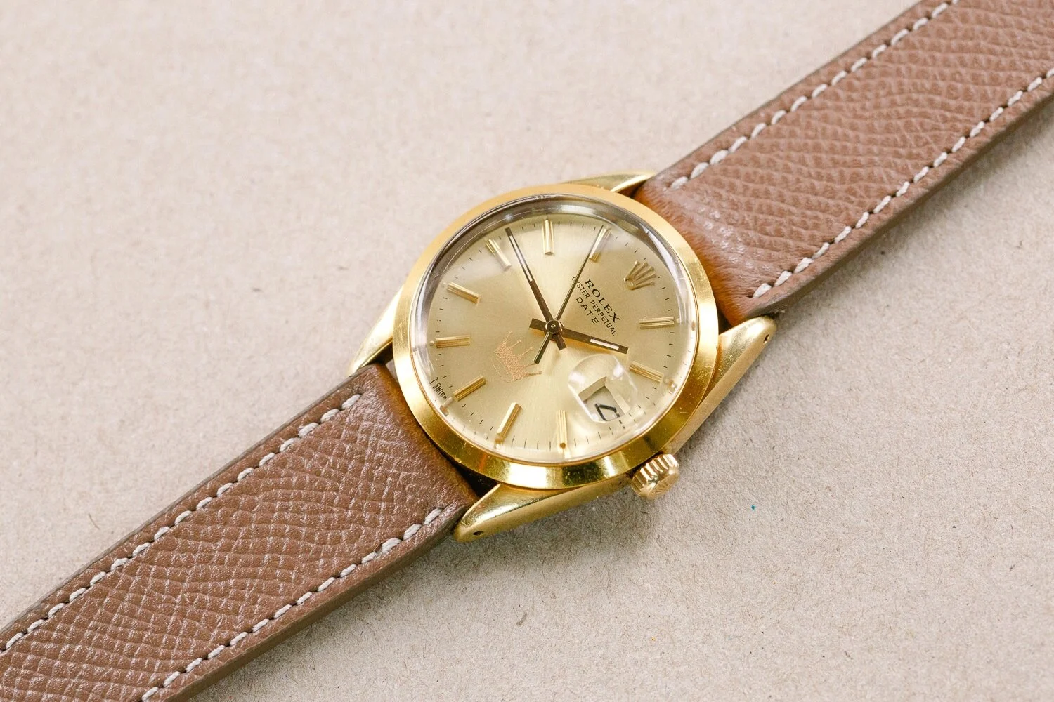 ROLEX Date 15505 Hallmark Cards Crown Logo dial - Gold Capped - Rare ...