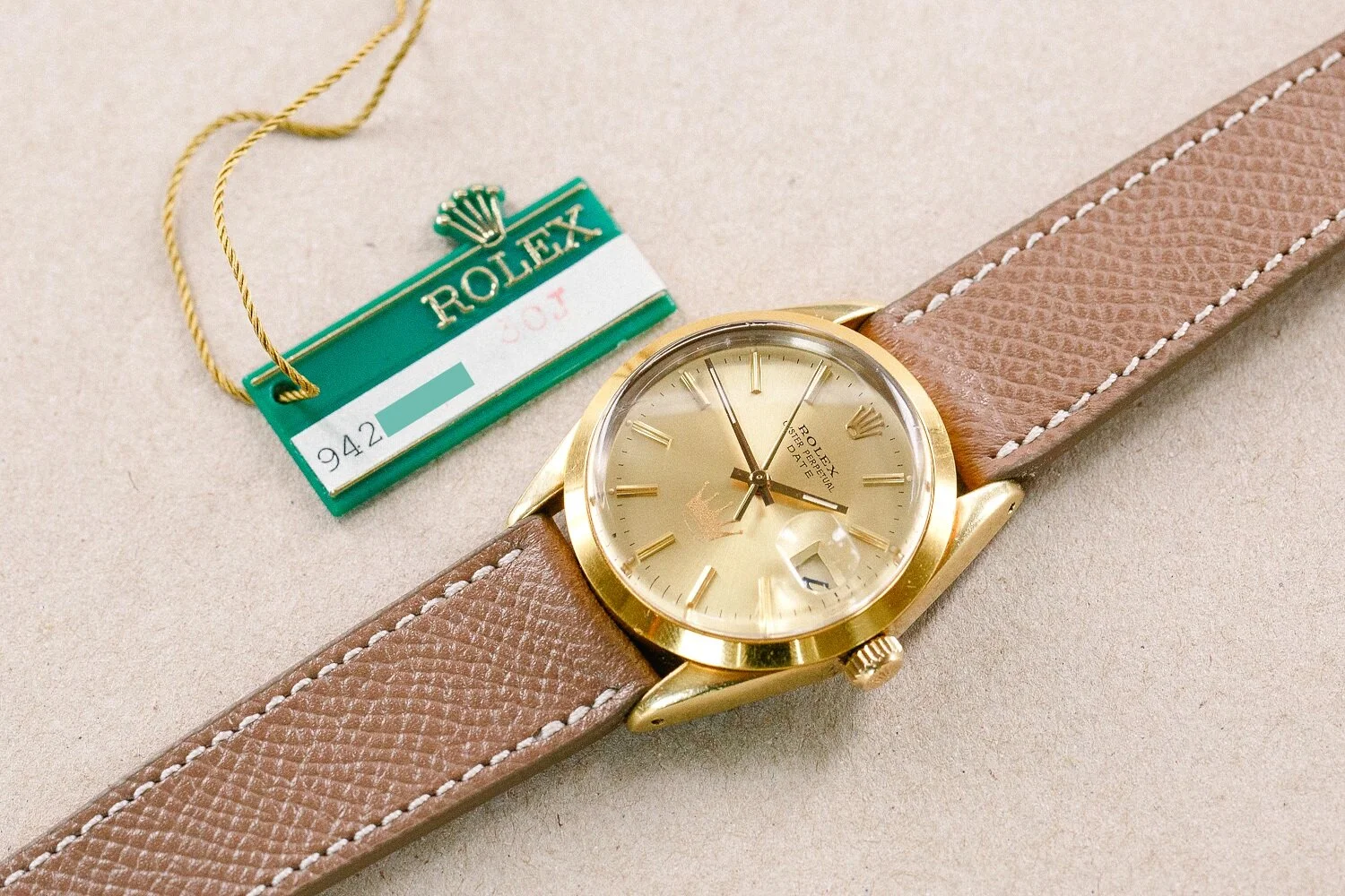 ROLEX Date 15505 Hallmark Cards Crown Logo dial - Gold Capped - Rare ...