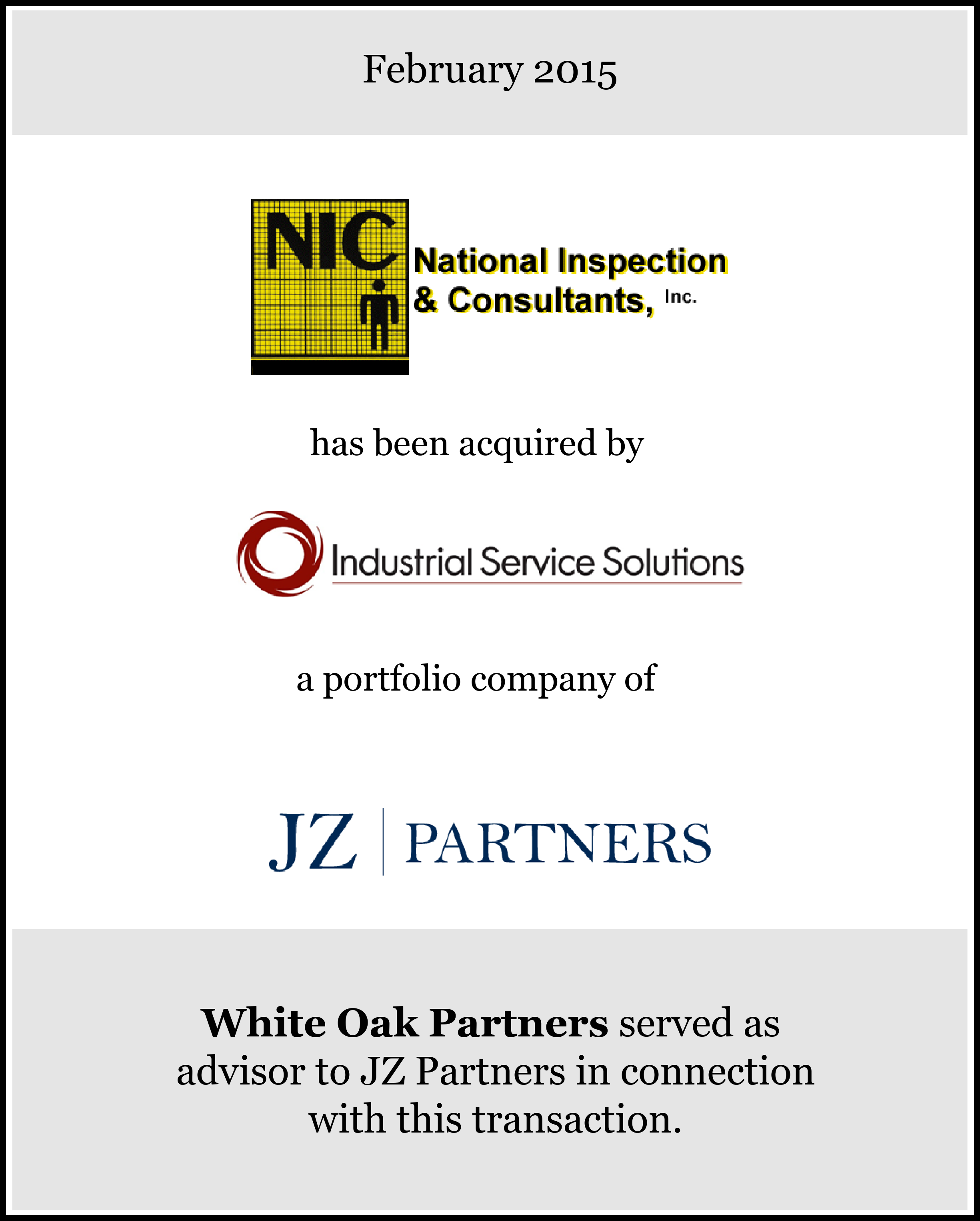 Transaction History — White Oak Partners LLC