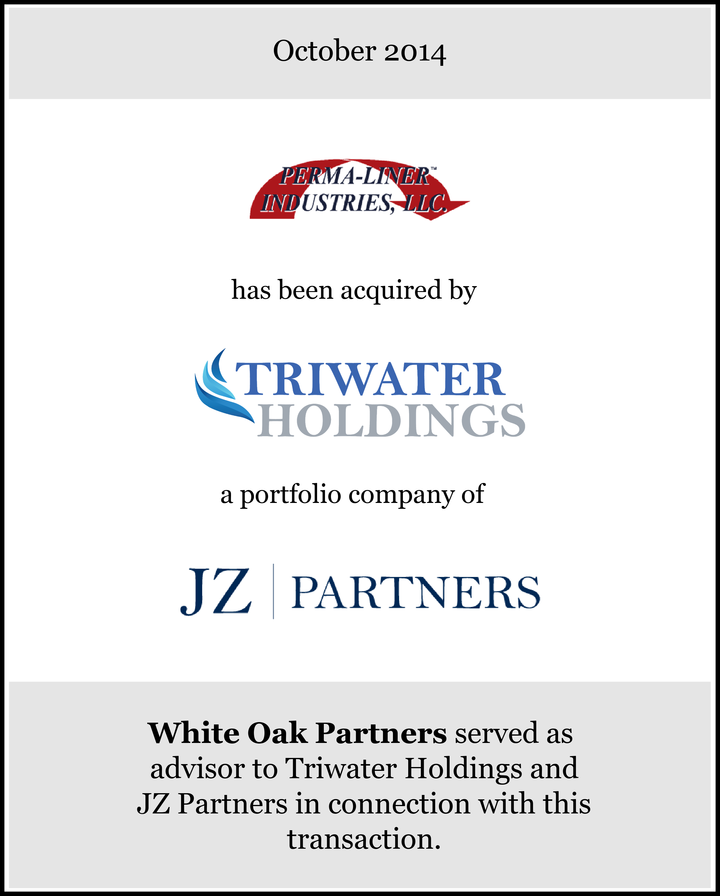 Transaction History — White Oak Partners LLC
