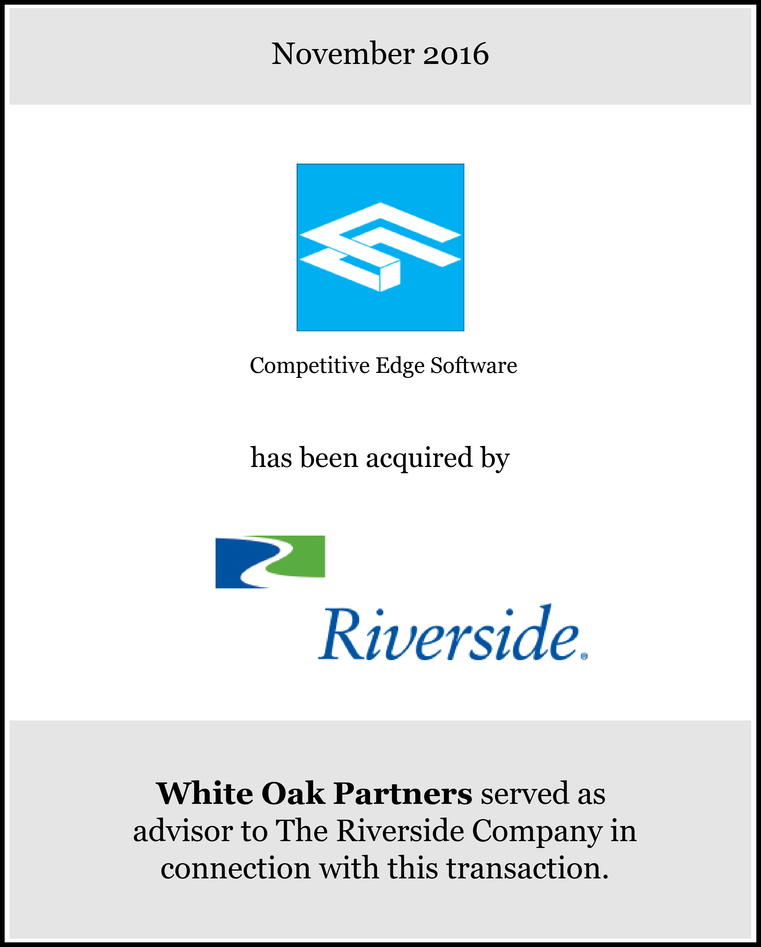 Transaction History — White Oak Partners LLC