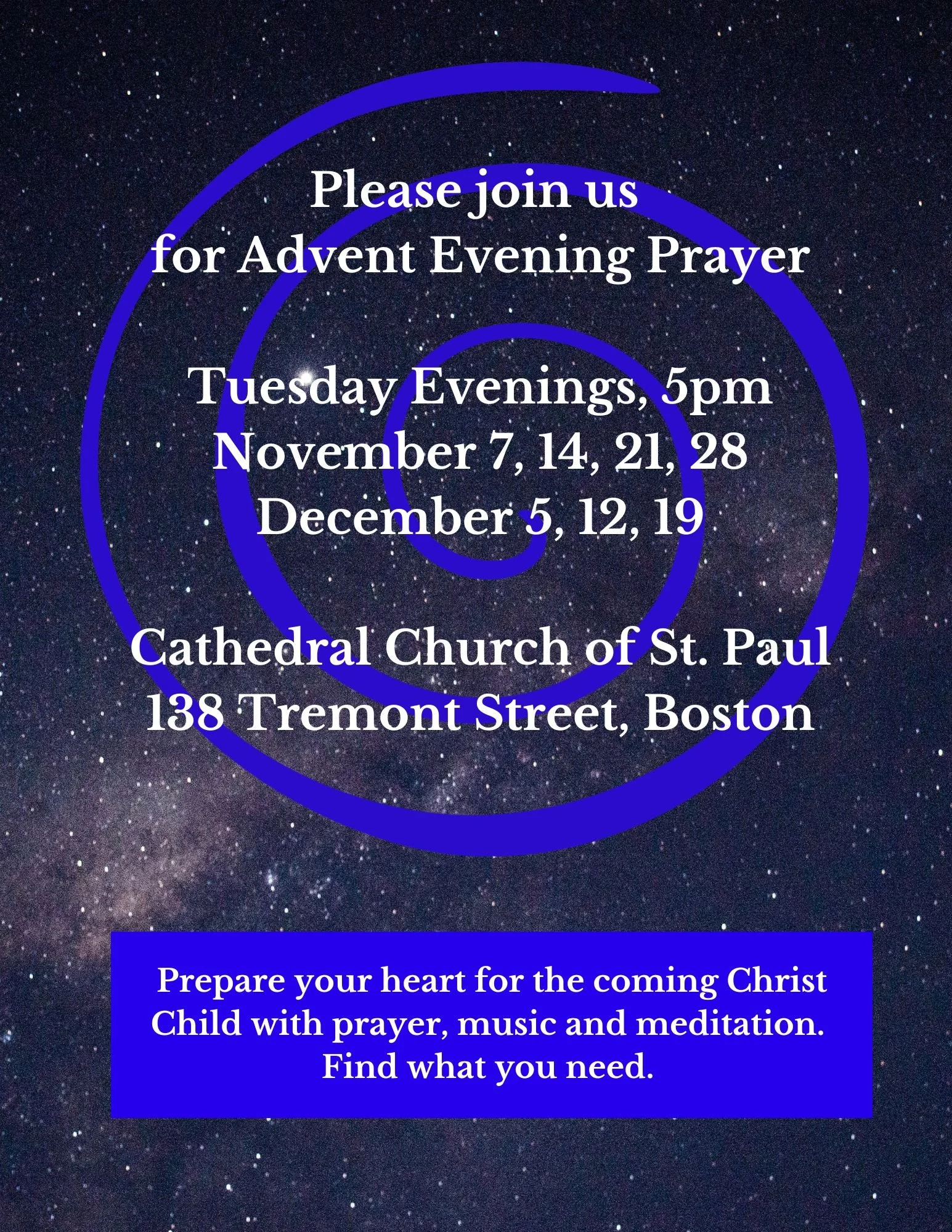 NEW EVENTS — St. Paul's Cathedral, Boston