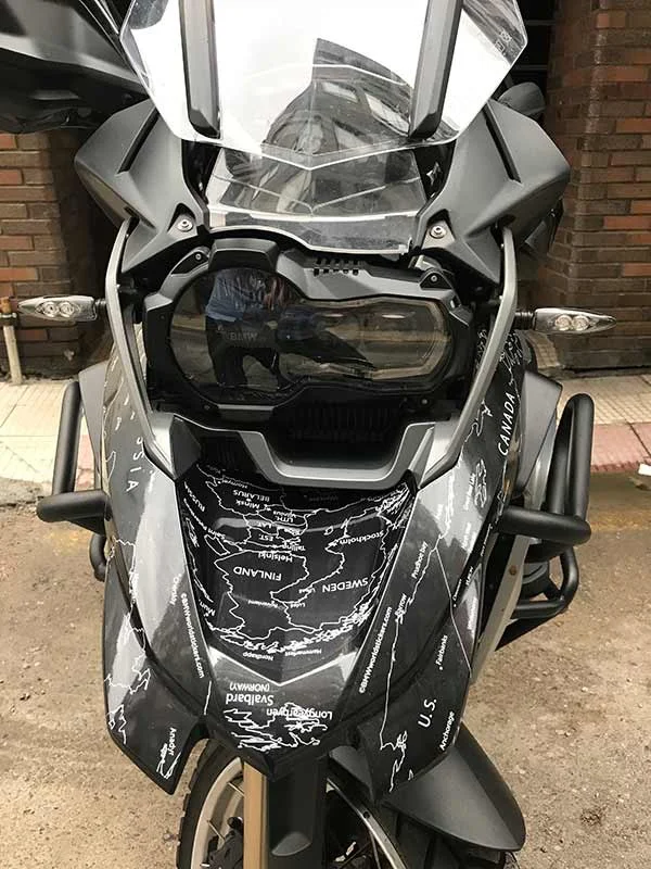 BMW R1200GS LC 2013-2016. GS Adv Tank Map World Stickers Decals ...