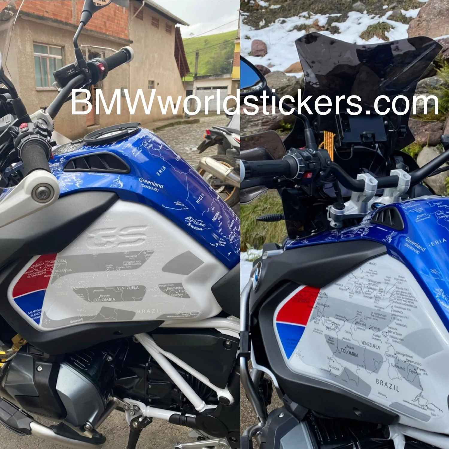 BMW R1250GS LC Adv Rallye/ 40 years 20-on Tank World Map Stickers ...
