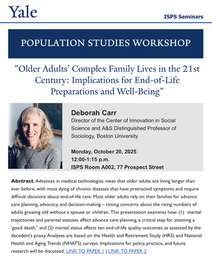 Population Studies Workshop: Deborah Carr (Boston University) — Charles ...