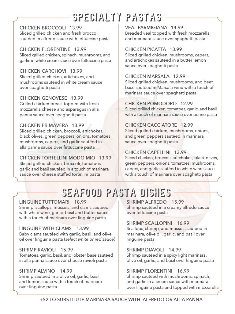 MENU — Luigi's Italian Restaurant