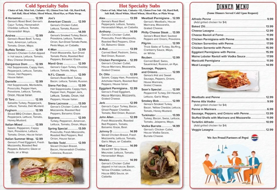 Menu — Genoa Importing Co.