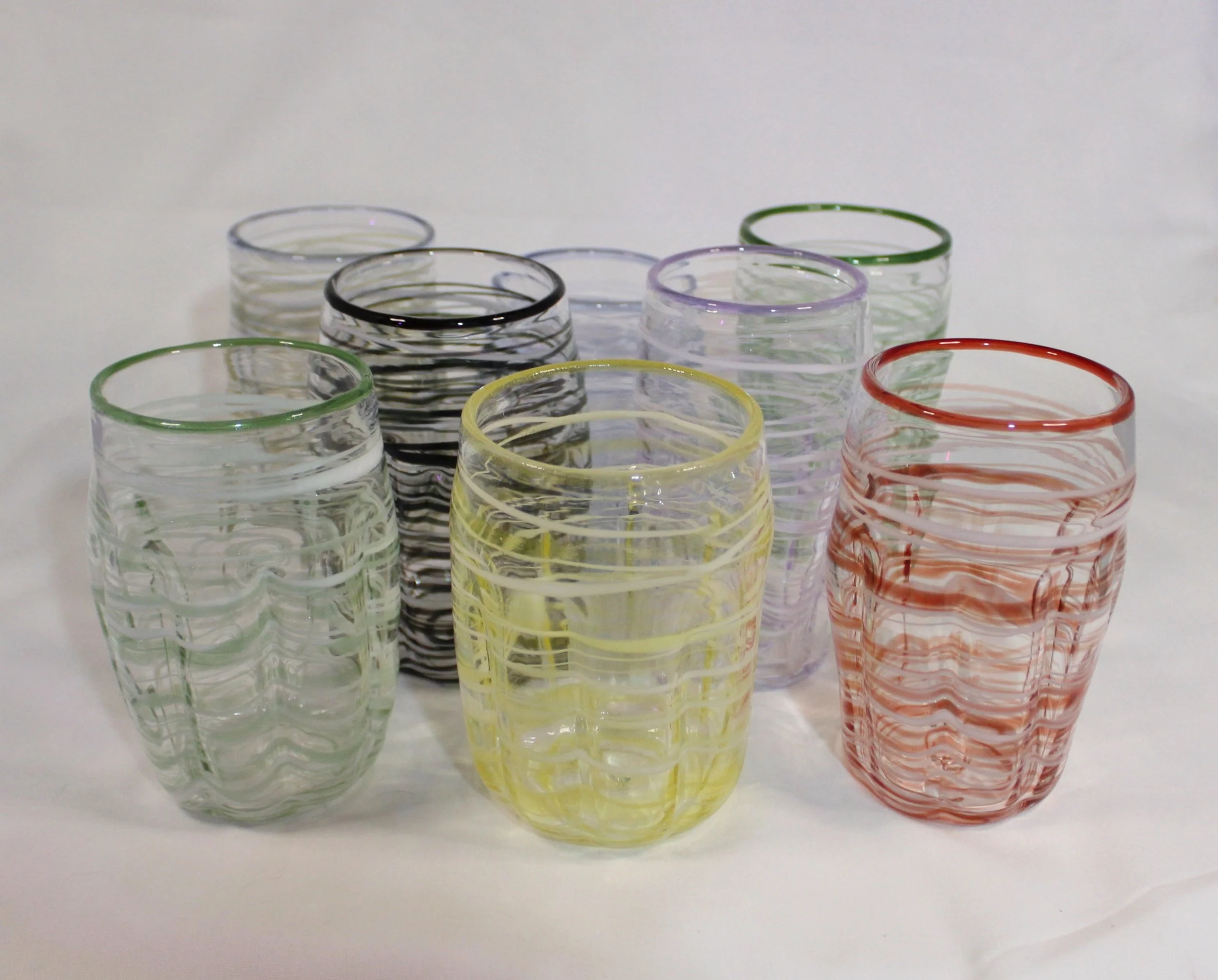 Colorful Ribbed Glasses — Losco Glass
