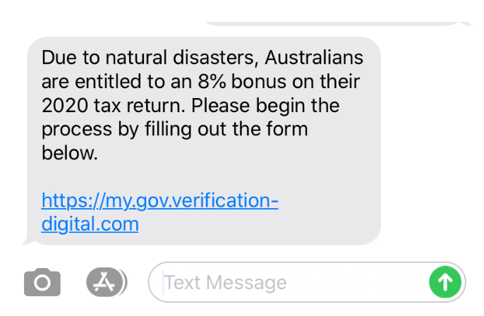 SMS scam targeting natural disaster victims promises 8% | Addept