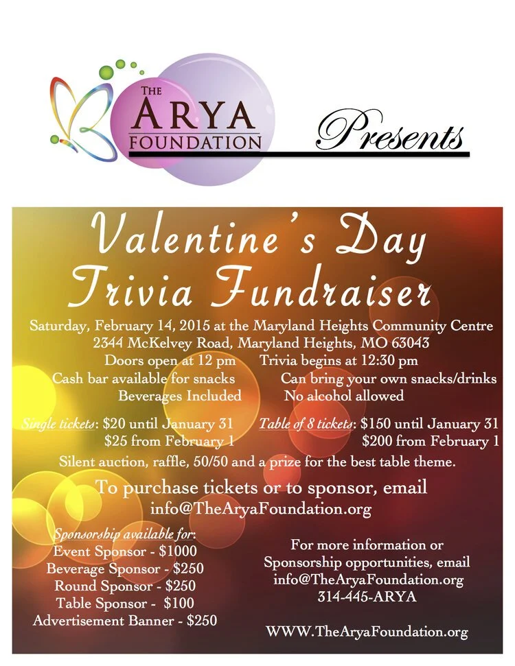 Fundraisers — The Arya Foundation