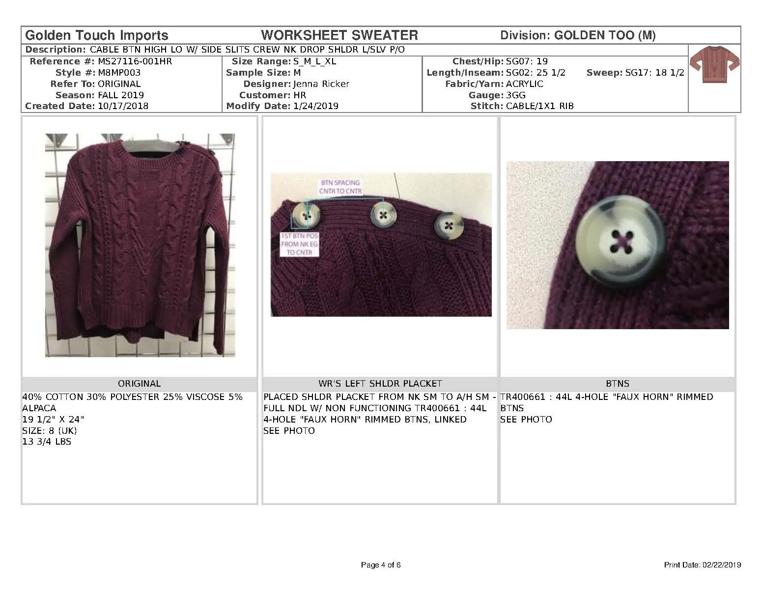 Cable Sweater Tech Pack — JER