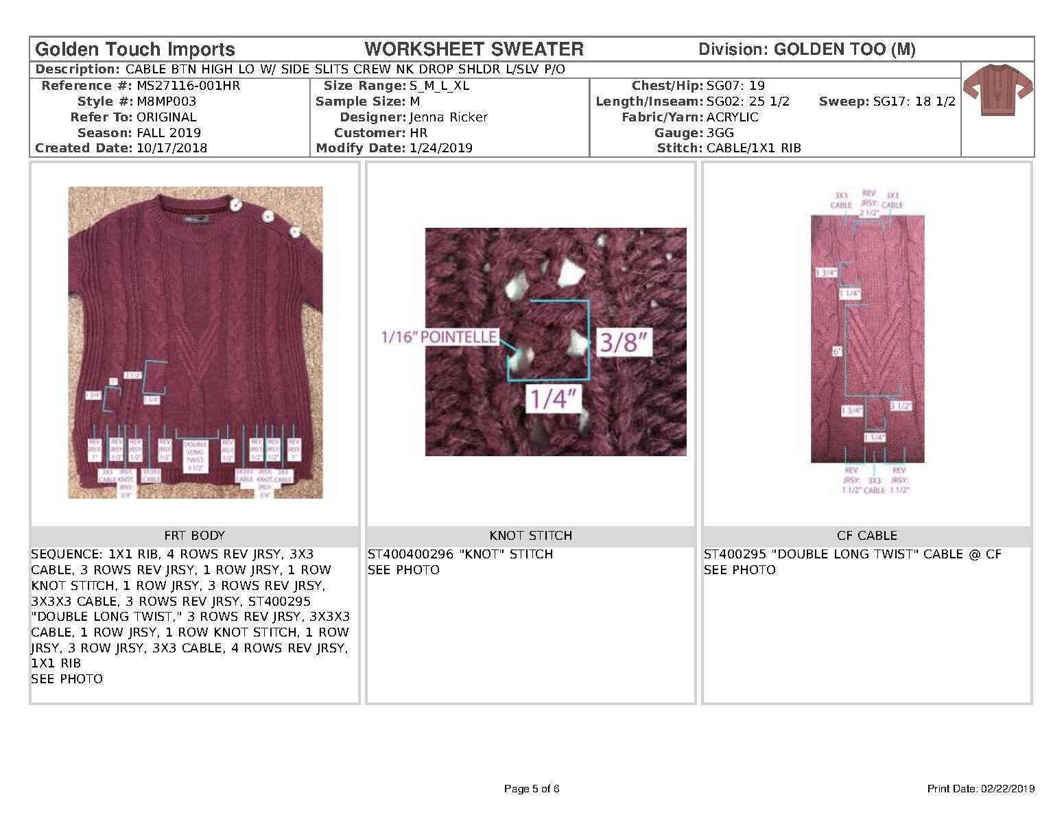 Cable Sweater Tech Pack — JER